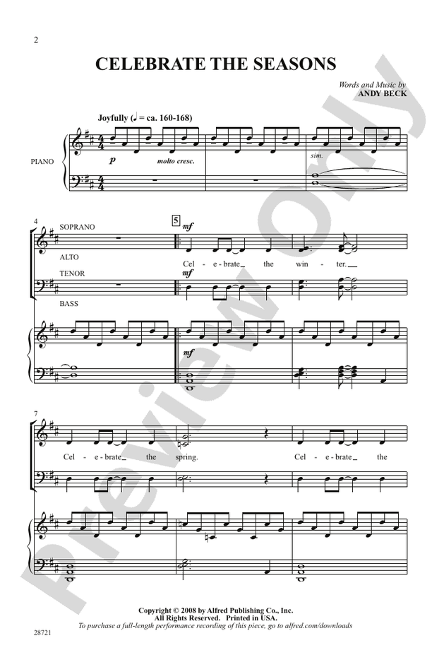 Seasons (A Choral Song Cycle): SATB Choral Octavo: Andy Beck - Digital ...