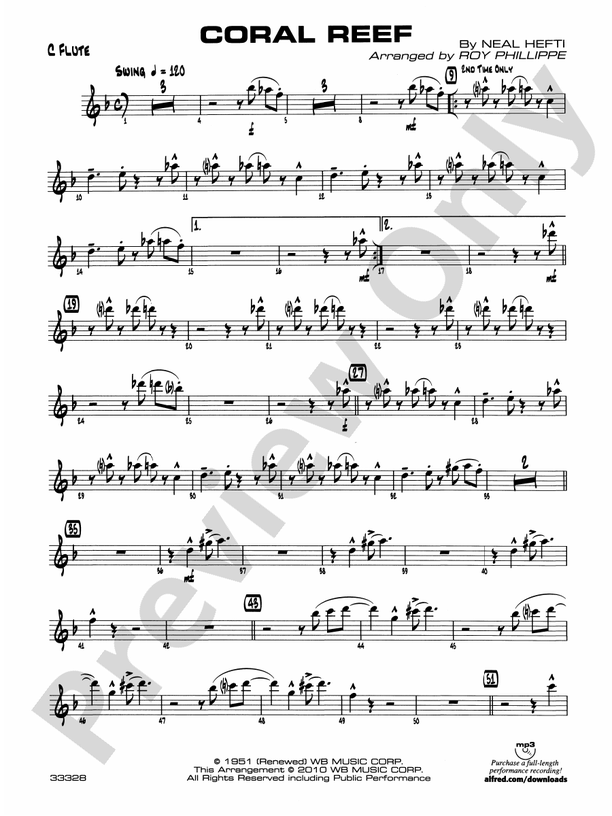 Coral Reef: Flute: Flute Part - Digital Sheet Music Download