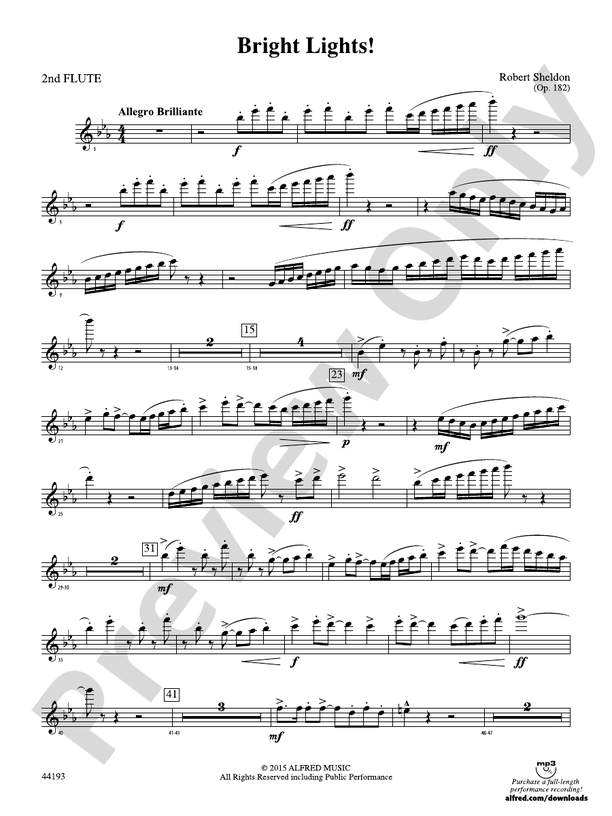 Bright Lights!: 2nd Flute: 2nd Flute Part - Digital Sheet Music Download
