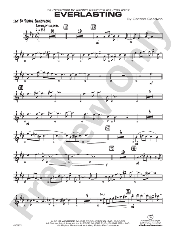 Everlasting: B-flat Tenor Saxophone: B-flat Tenor Saxophone Part - Digital Sheet Music Download