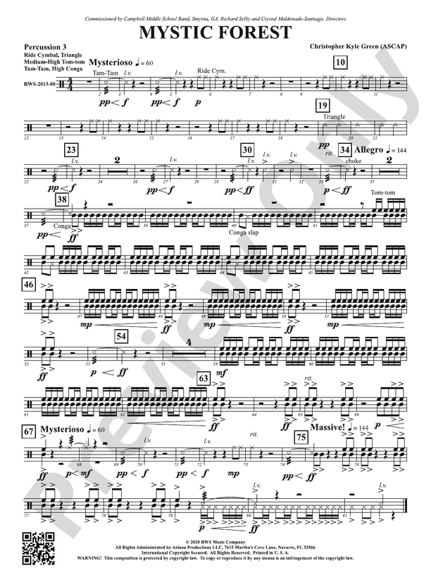Mystic Forest: 3rd Percussion: 3rd Percussion Part: Christopher Kyle ...