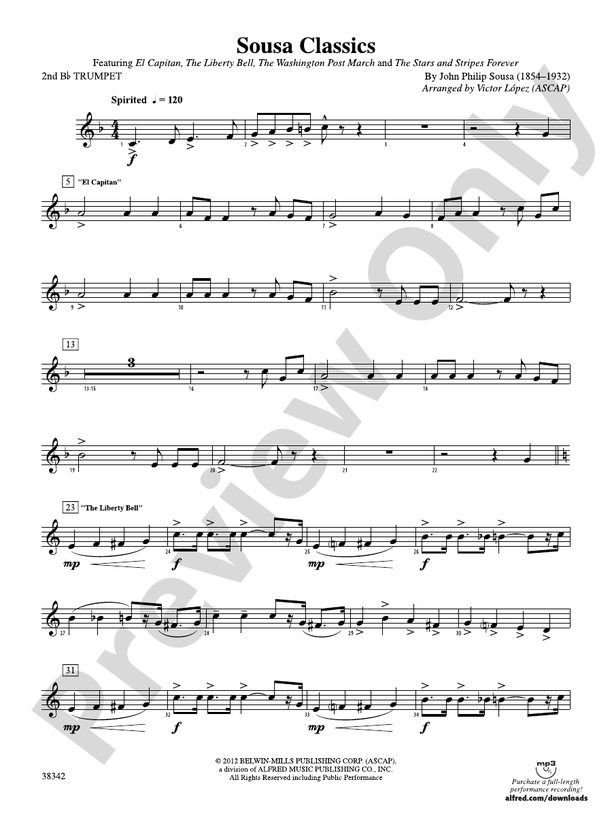 Sousa Classics: 2nd B-flat Trumpet: 2nd B-flat Trumpet Part - Digital ...