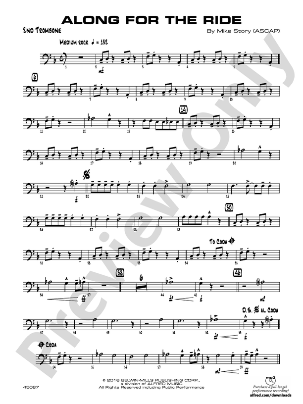 Along for the Ride: 2nd Trombone: 2nd Trombone Part - Digital Sheet ...