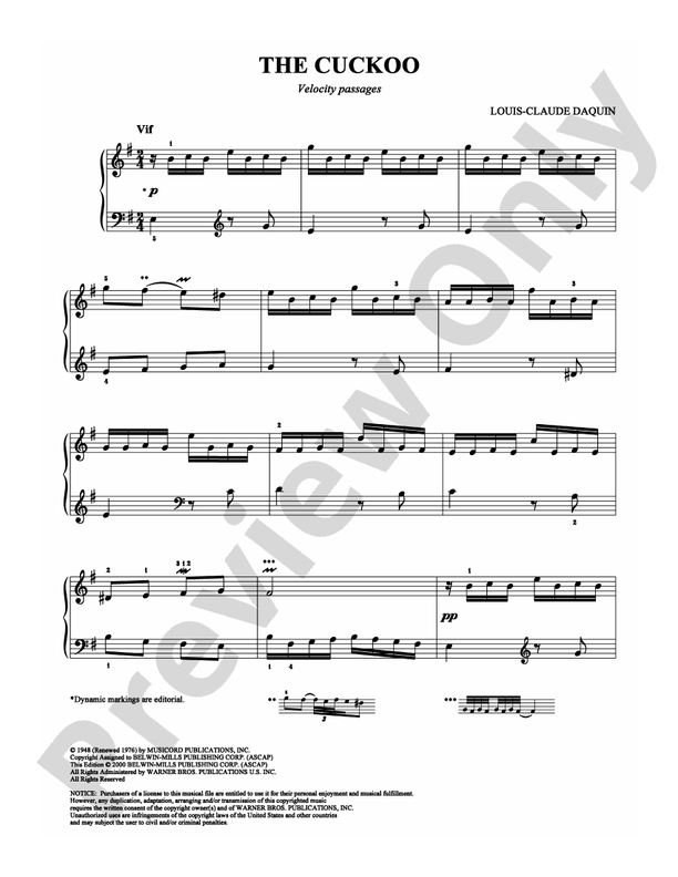 The Cuckoo: Piano: Louis-Claude Daquin - Digital Sheet Music Download