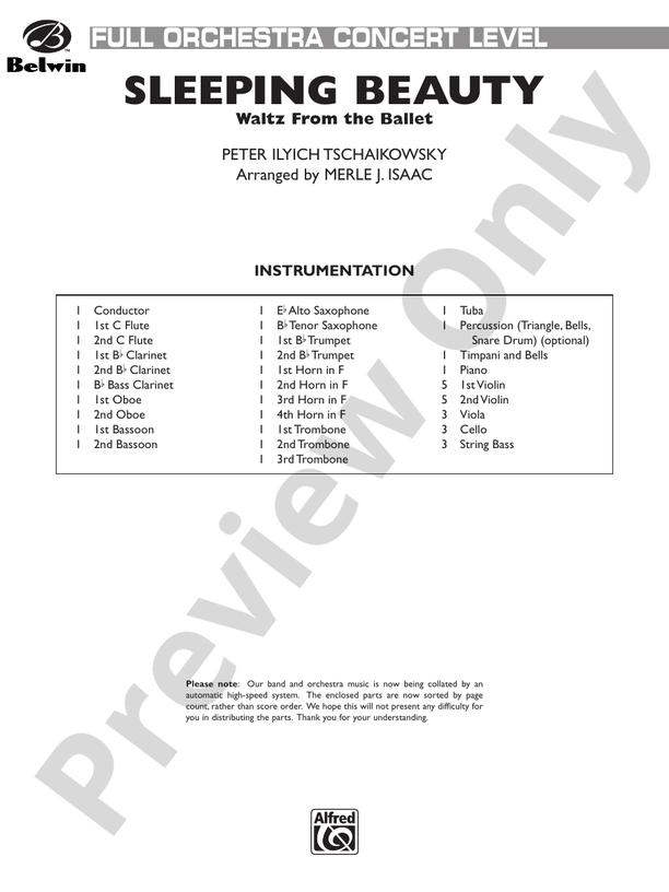Sleeping Beauty (Waltz from the Ballet): Score: Full Orchestra Score ...