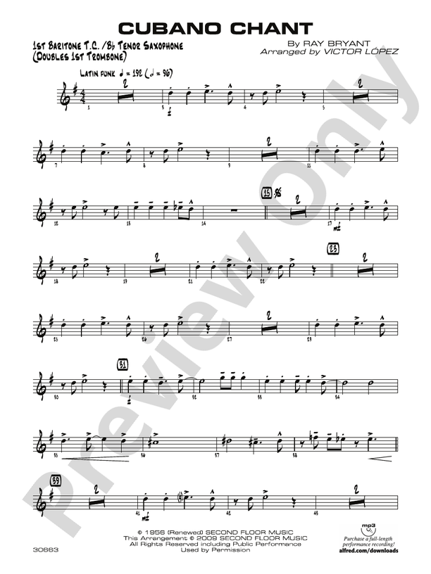 Cubano Chant: Baritone T.C.: Baritone T.C. Part - Digital Sheet Music Download
