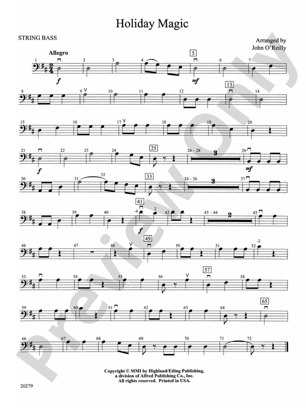 Holiday Magic: String Bass: String Bass Part - Digital Sheet Music Download