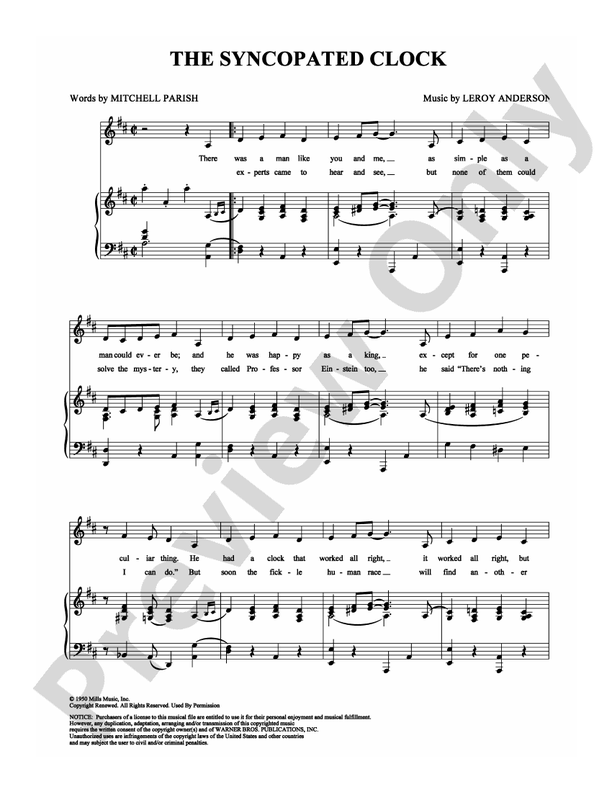 The Syncopated Clock: Piano/Vocal/Chords: Leroy Anderson - Digital ...