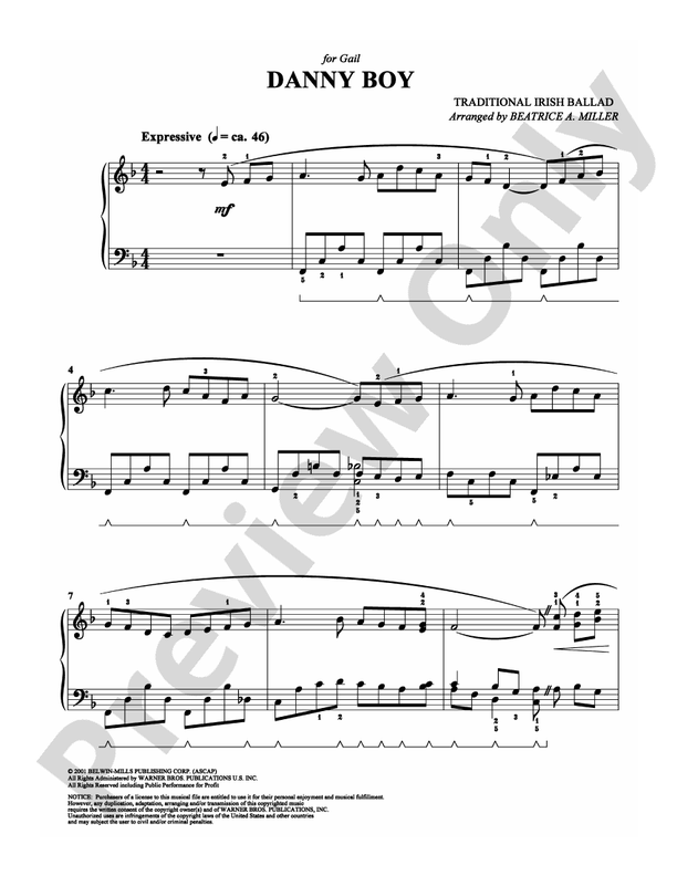 Danny Boy: Piano: Traditional - Digital Sheet Music Download