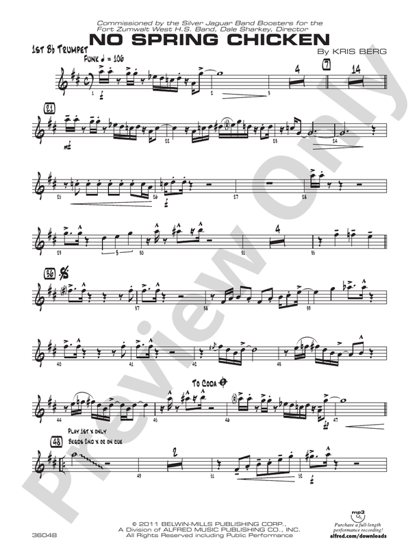 No Spring Chicken: 1st B-flat Trumpet: 1st B-flat Trumpet Part ...