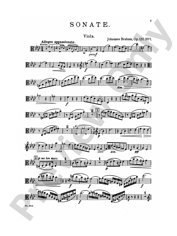 Brahms: Two Sonatas, Op. 120: Sonata No. 1, Op. 120, in F Major (Viola ...