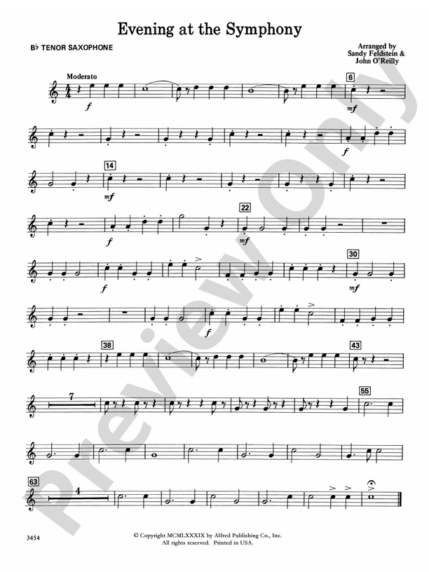 Evening at the Symphony: B-flat Tenor Saxophone: B-flat Tenor Saxophone ...