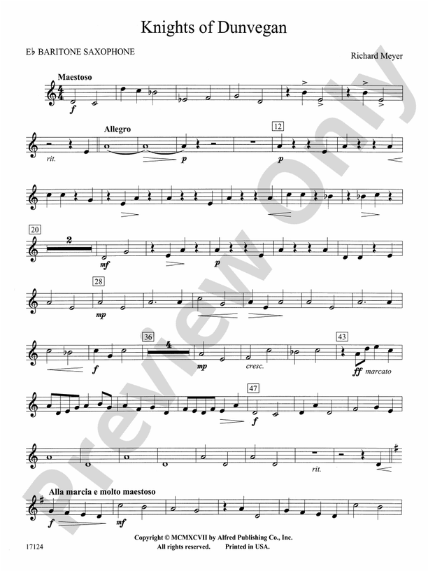 Knights of Dunvegan: E-flat Baritone Saxophone: E-flat Baritone ...