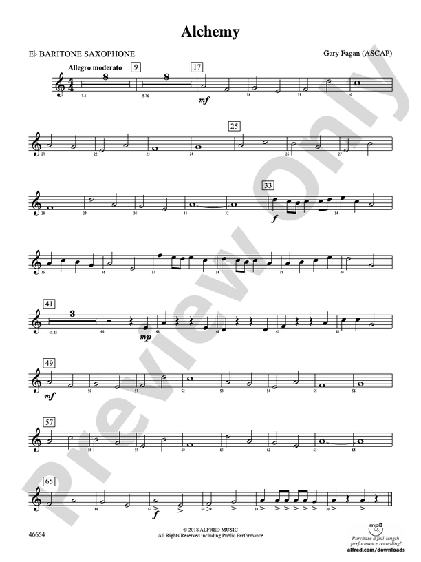 Alchemy: E-flat Baritone Saxophone: E-flat Baritone Saxophone Part - Digital Sheet Music Download