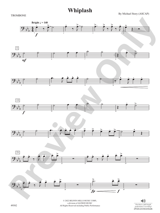 Whiplash: 1st Trombone: 1st Trombone Part - Digital Sheet Music Download