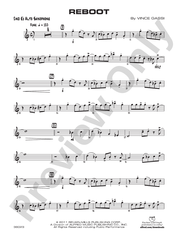 Reboot 2nd E Flat Alto Saxophone 2nd E Flat Alto Saxophone Part