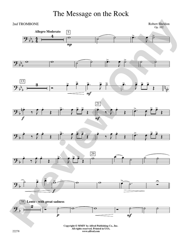 The Message on the Rock: 2nd Trombone: 2nd Trombone Part - Digital ...