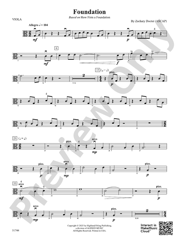 Foundation: Viola: Viola Part - Digital Sheet Music Download