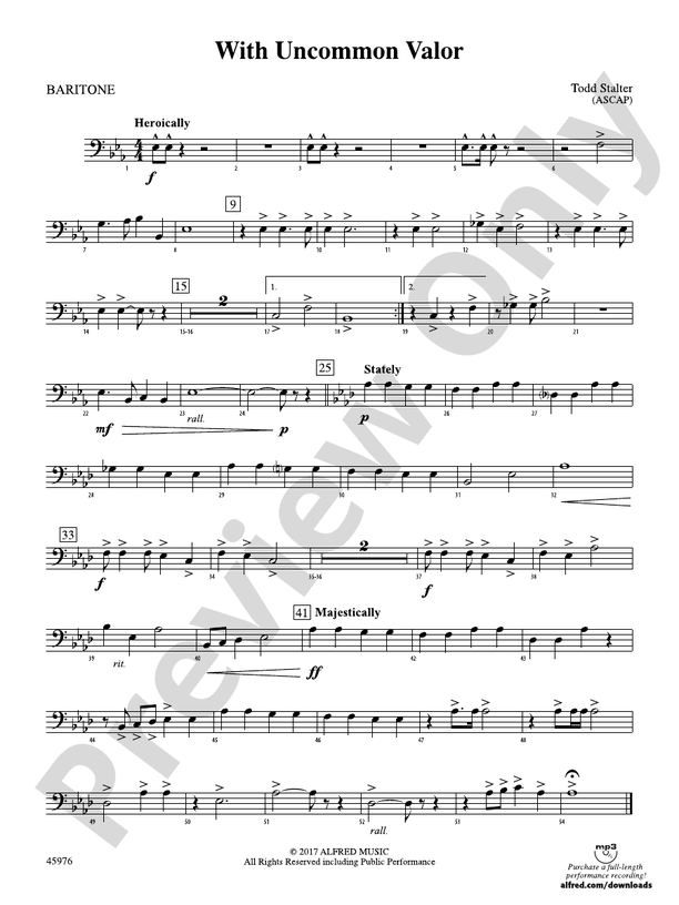 With Uncommon Valor: Baritone B.C.: Baritone B.C. Part - Digital Sheet ...