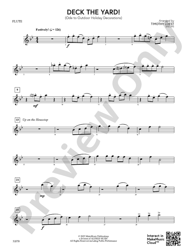 Deck the Yard!: Flute: Flute Part - Digital Sheet Music Download