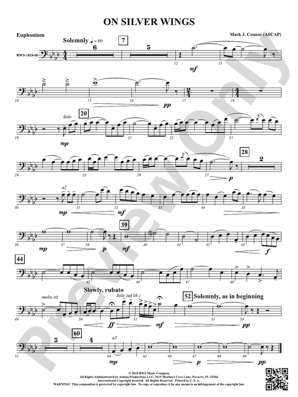 On Silver Wings: Baritone B.C.: Baritone B.C. Part: Mark J. Connor ...