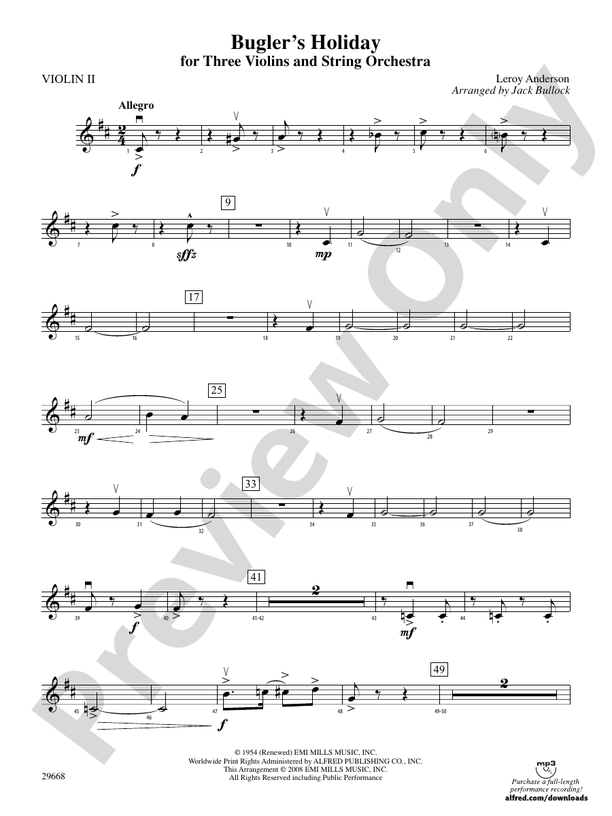 Bugler's Holiday for Three Violins and String Orchestra: 2nd Violin: 2nd Violin Part - Digital ...