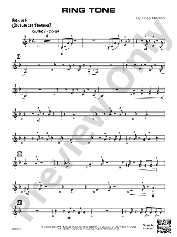 Ring Tone: 1st F Horn: 1st F Horn Part - Digital Sheet Music Download