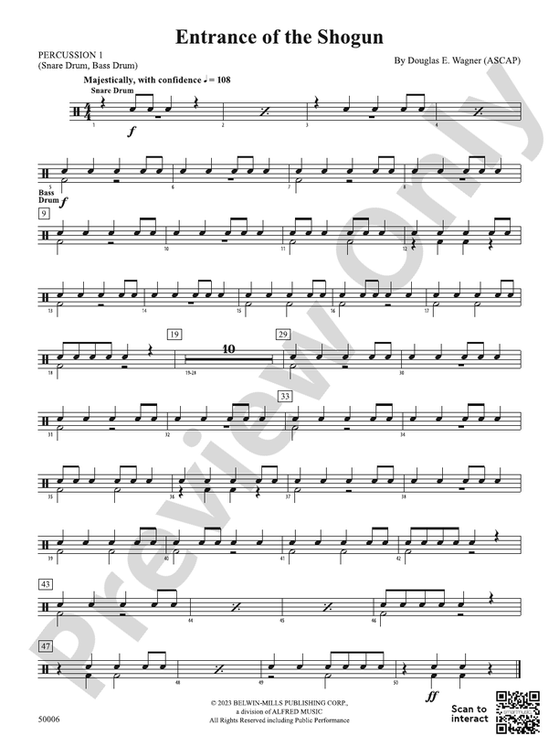 Entrance of the Shogun: 1st Percussion: 1st Percussion Part - Digital ...