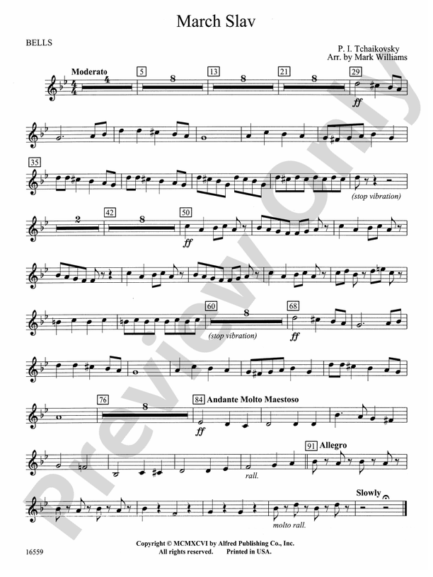 March Slav: Bells: Bells Part - Digital Sheet Music Download