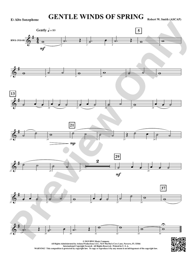 Gentle Winds of Spring: 1st E-flat Alto Saxophone: 1st E-flat Alto ...