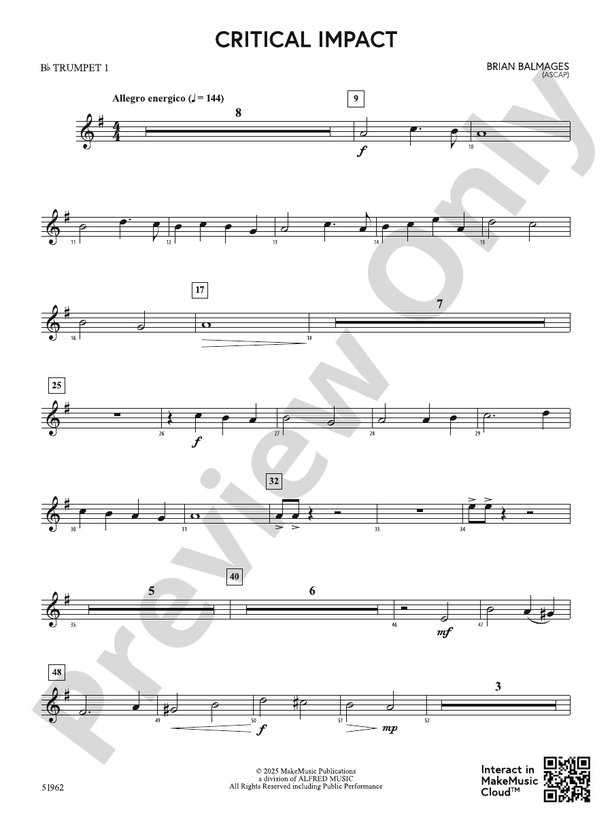 Critical Impact: 1st B-flat Trumpet: 1st B-flat Trumpet Part - Digital Sheet Music Download