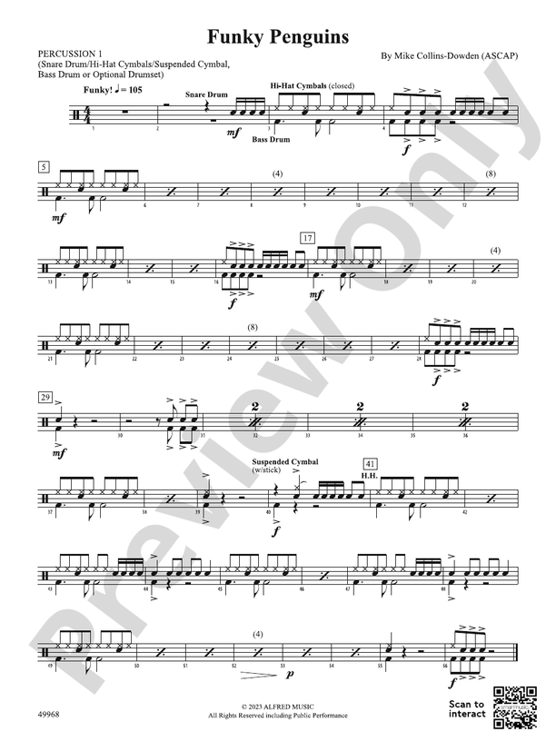 Funky Penguins: 1st Percussion: 1st Percussion Part - Digital Sheet ...