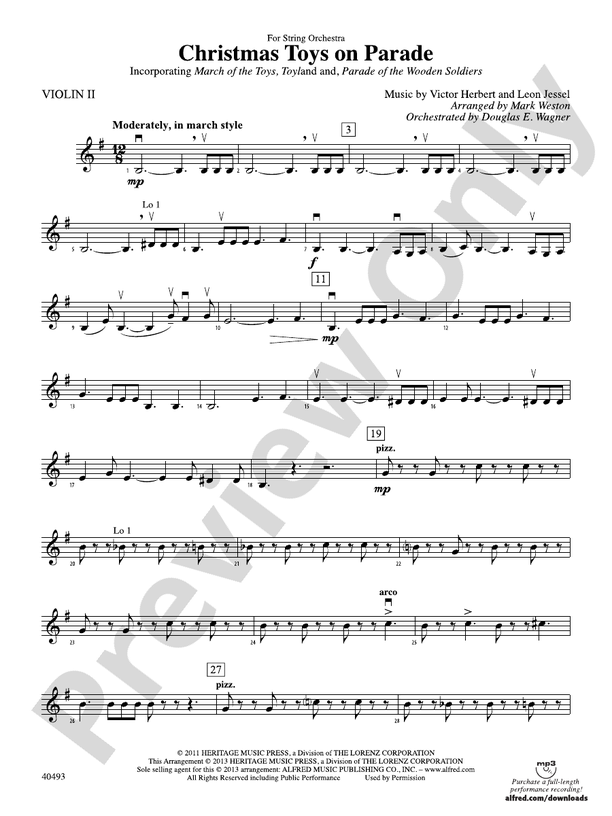 Christmas Toys on Parade: 2nd Violin: 2nd Violin Part - Digital Sheet ...