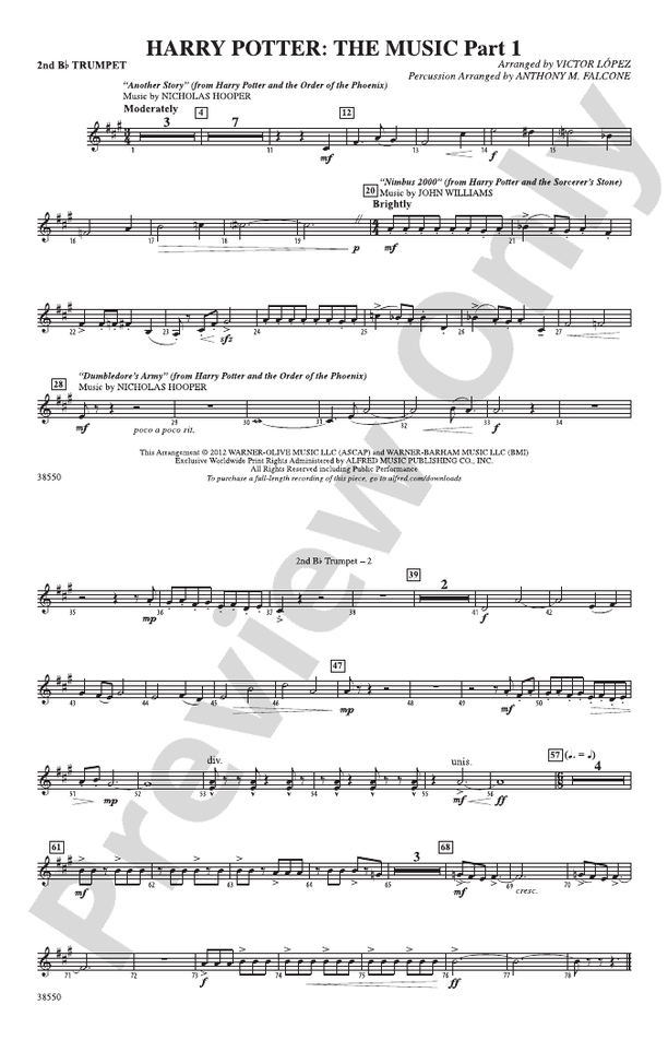 Harry Potter: The Music, Part 1: 2nd B-flat Trumpet: 2nd B-flat Trumpet ...