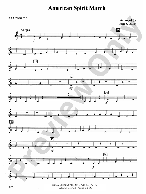 American Spirit March: Baritone T.C.: Baritone T.C. Part - Digital ...