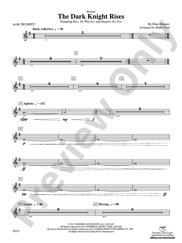Batman: The Dark Knight Rises: 1st B-flat Trumpet: 1st B-flat Trumpet ...