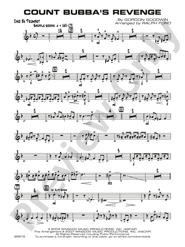 Count Bubba's Revenge: 2nd B-flat Trumpet: 2nd B-flat Trumpet Part - Digital Sheet Music Download