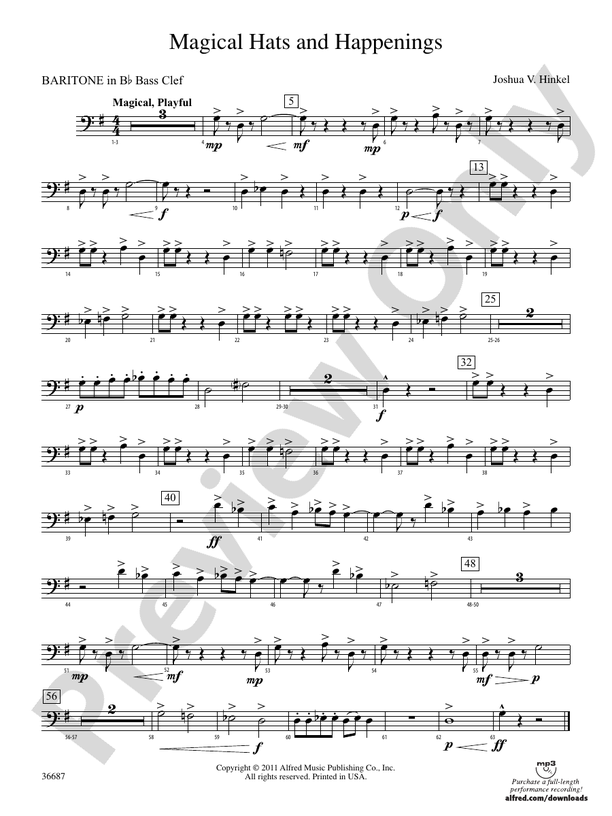 Magical Hats and Happenings: (wp) B-flat Baritone B.C.: (wp) B-flat ...