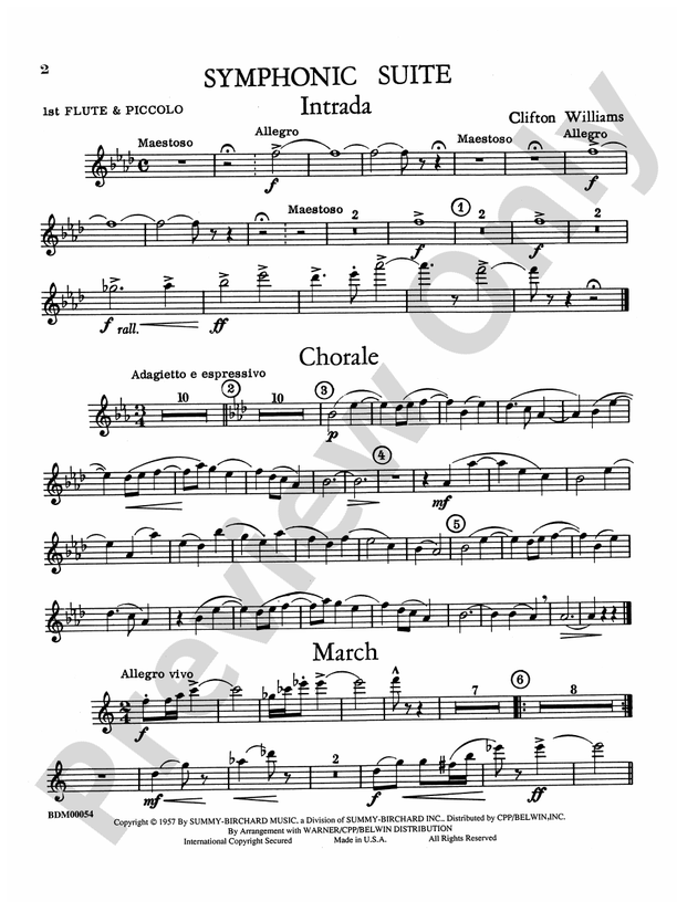 Symphonic Suite: Flute: Flute Part - Digital Sheet Music Download