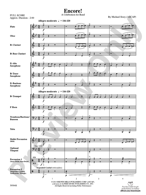 Encore!: Score: Concert Band Score - Digital Sheet Music Download