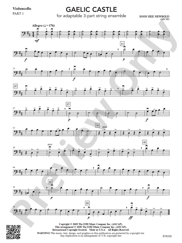 Gaelic Castle: Violoncello 1: Violoncello 1 Part: Soon Hee Newbold ...