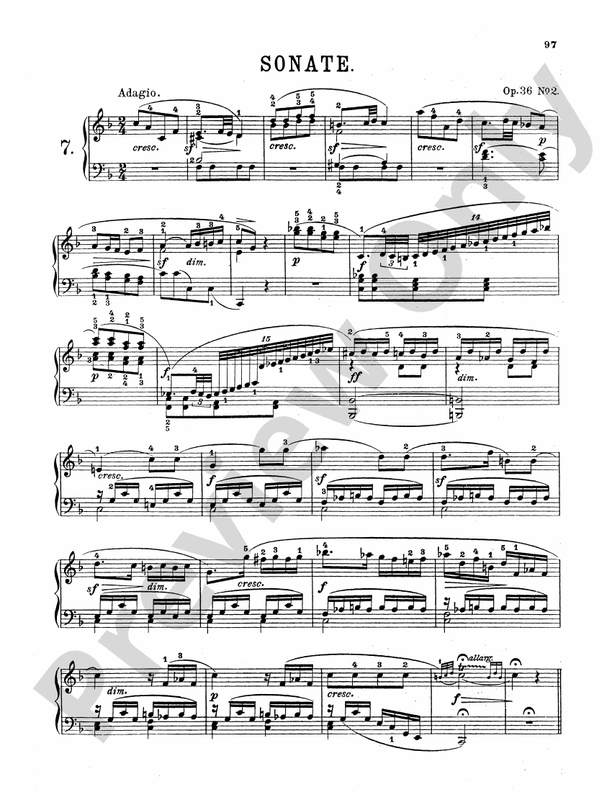 Clementi: Piano Sonatas, (Volume I): No. 7, Op. 36, No. 2 Part - Digital Sheet Music Download