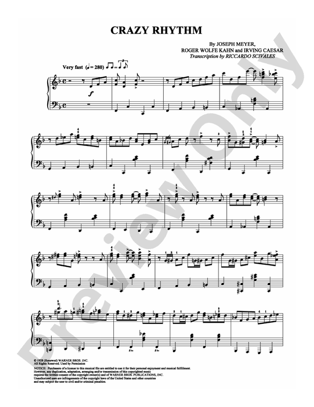 Crazy Rhythm: Piano: Cliff Jackson - Digital Sheet Music Download