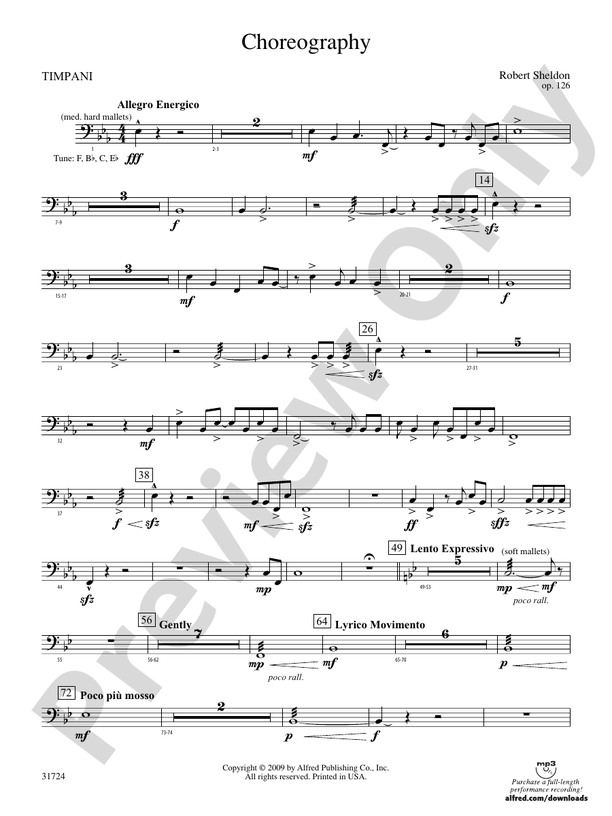 Choreography: Timpani: Timpani Part - Digital Sheet Music Download
