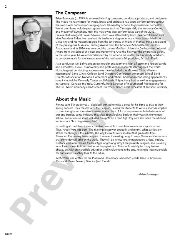 Arctic Wars (Rise of the Penguin Army): Concert Band Conductor Score ...