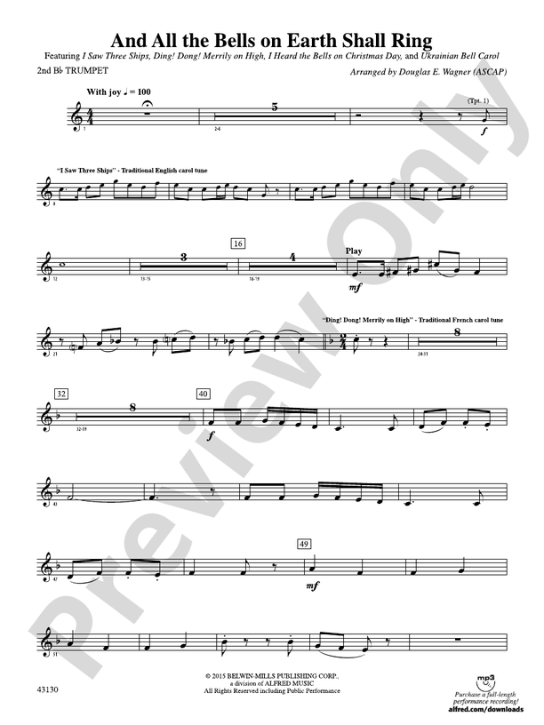 And All the Bells on Earth Shall Ring: 2nd B-flat Trumpet: 2nd B-flat Trumpet Part - Digital ...