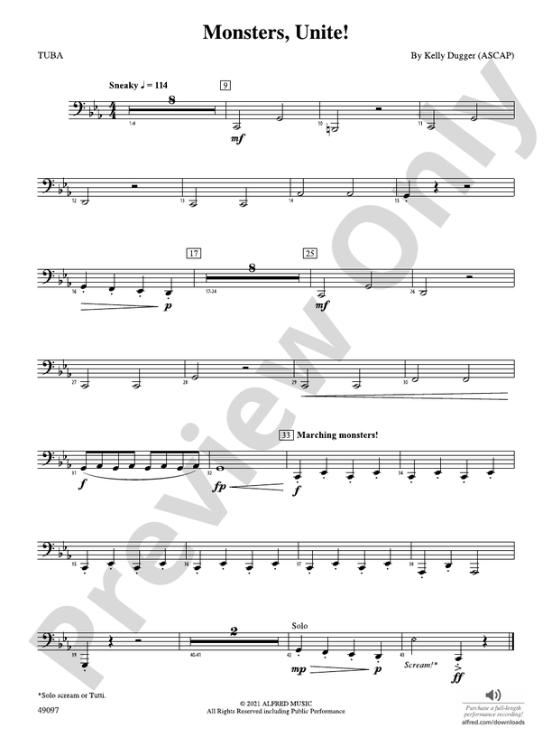Monsters, Unite!: Tuba: Tuba Part - Digital Sheet Music Download