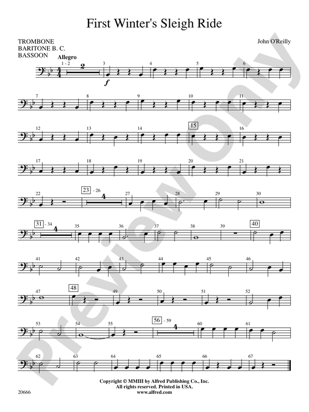 First Winter's Sleigh Ride: 1st Trombone: 1st Trombone Part - Digital ...