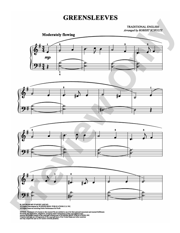 Greensleeves: Easy Piano: Traditional - Digital Sheet Music Download