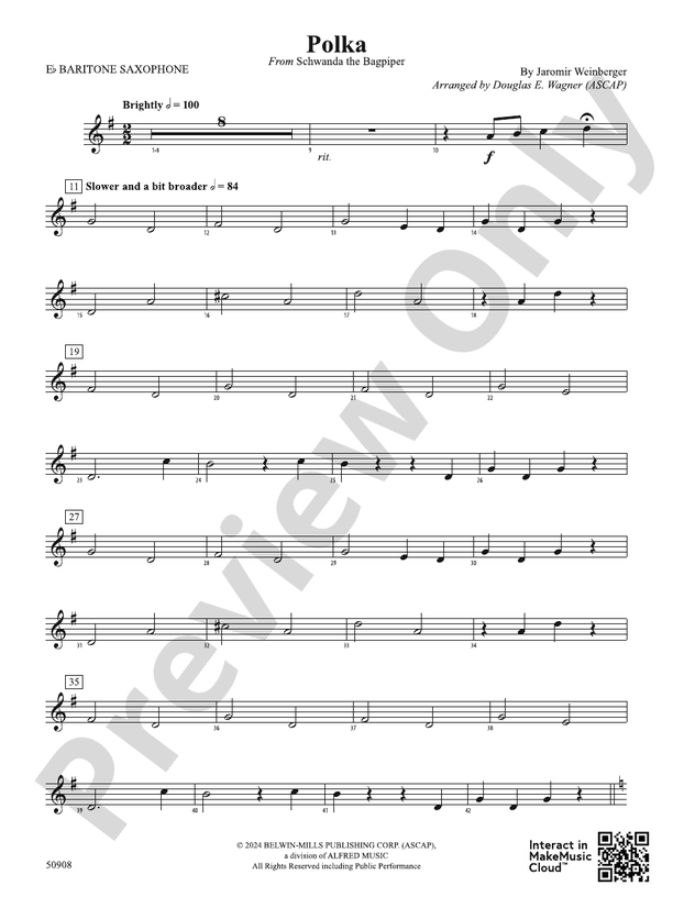 Polka: E-flat Baritone Saxophone: E-flat Baritone Saxophone Part - Digital Sheet Music Download